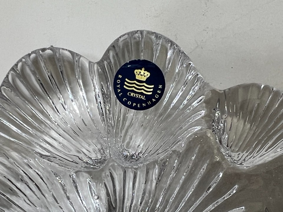 Royal Copenhagen Crystal Clam Shell Glass Bowl Designed by Per Lutkin ...