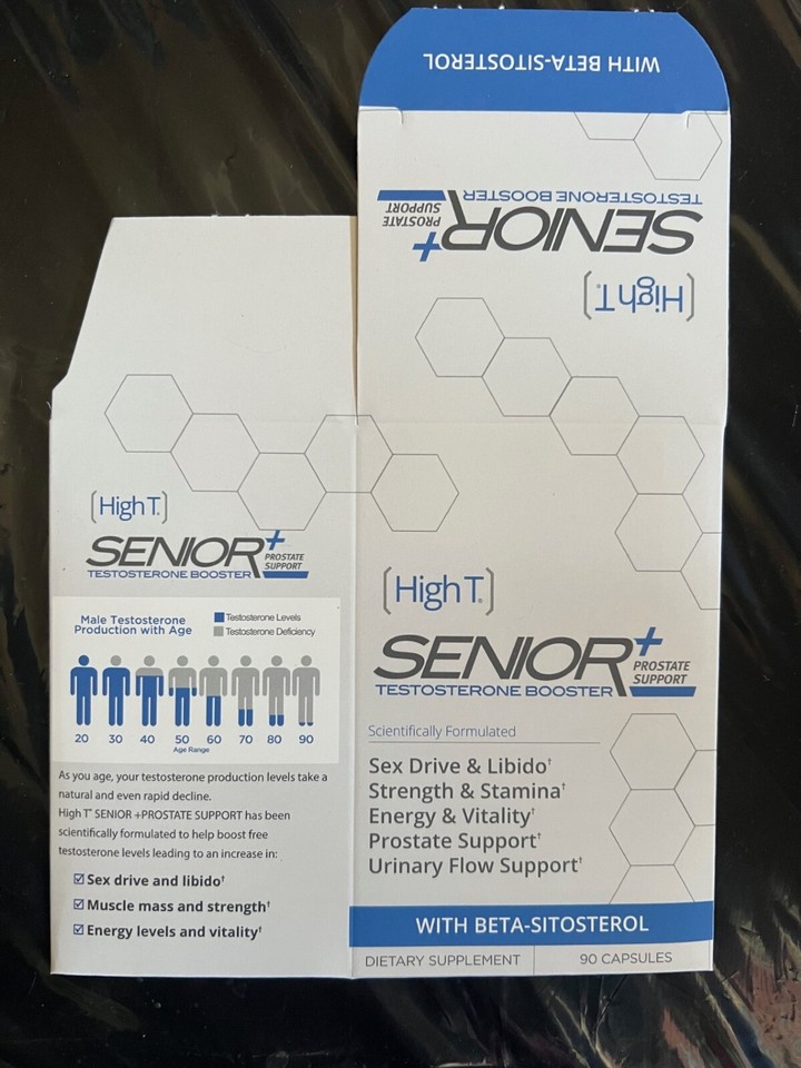 High T Senior+ Testosterone Booster Supplement + Prostate Support 90ct ...
