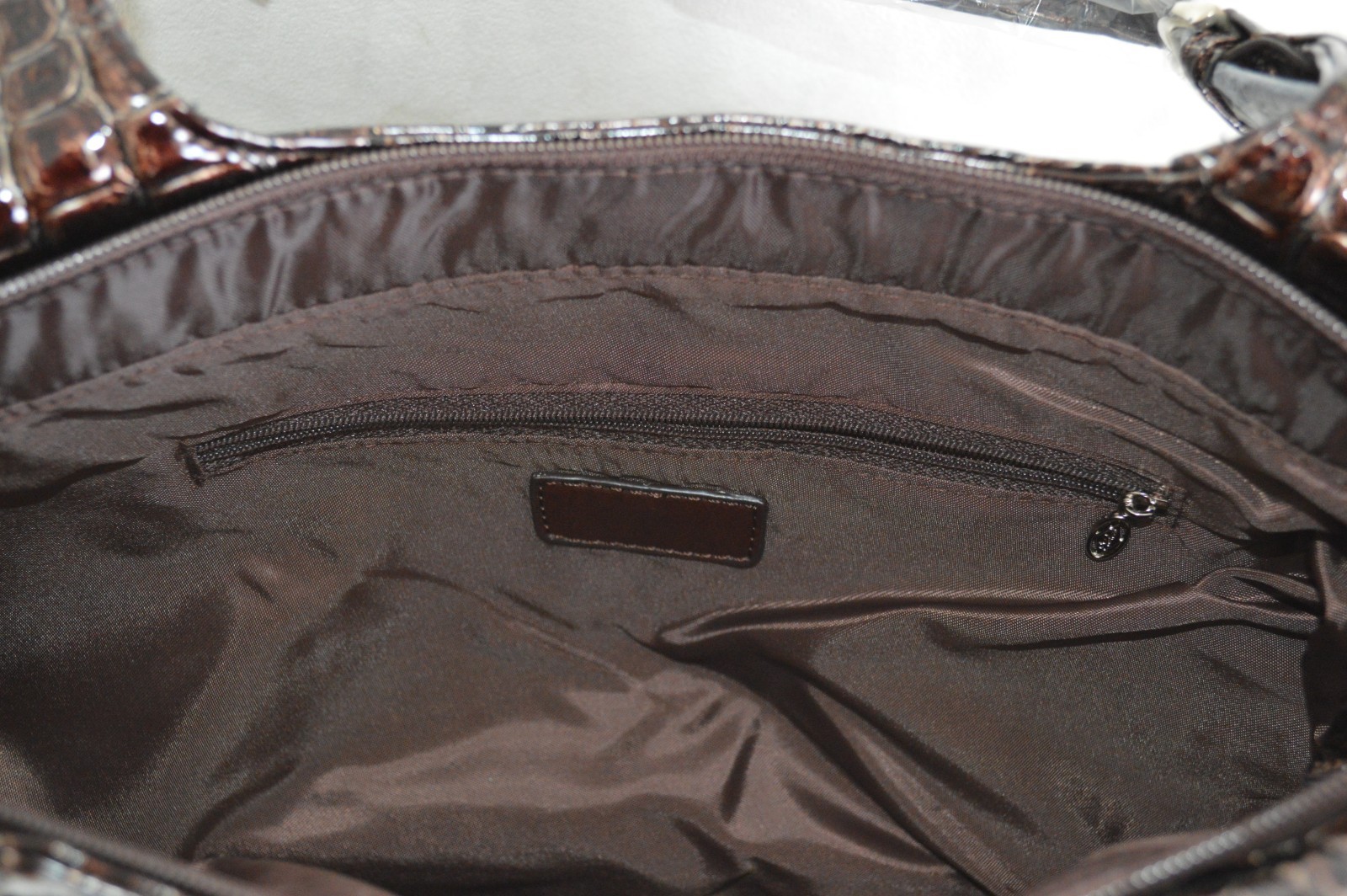 Marco Shoulder Purse Hand Bag Brown Faux Alligator Skin NEW Zip Closure ...