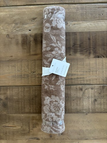 Pottery Barn Brianna Floral Organic Cotton Table Runner, Brown, 18'' x ...