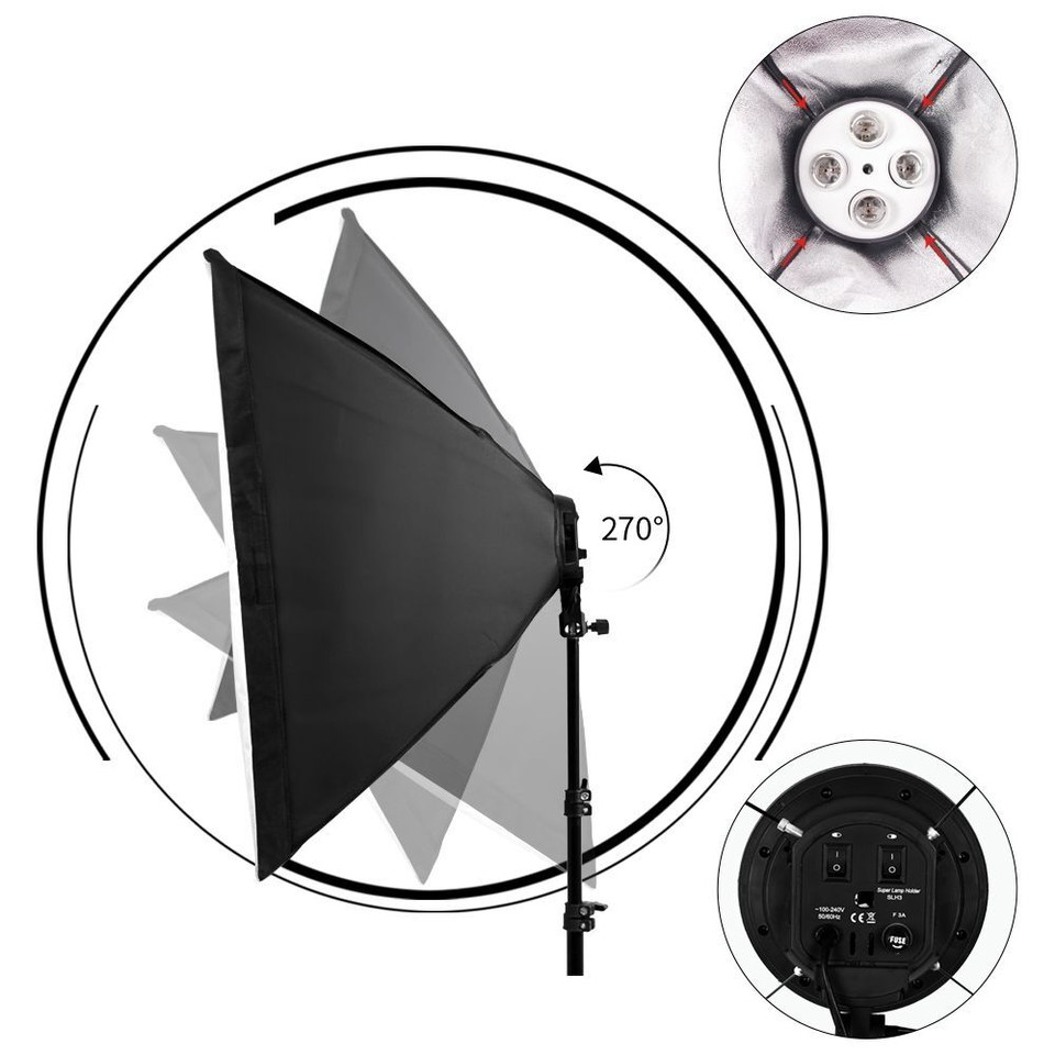 Softbox Photography Lighting Kit Professional 5500K Photography 50x70CM ...