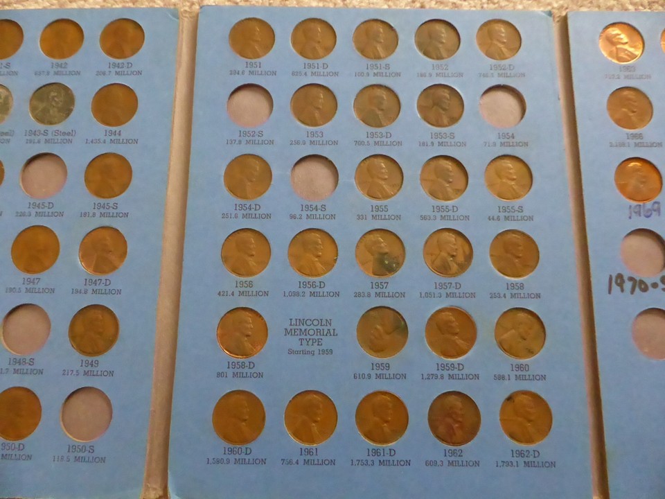 Lincoln Head Cent Book Number 2 Collection 1941-66 coins- Almost full ...