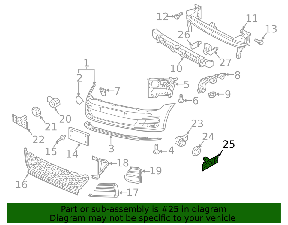 Genuine Volkswagen Auto Park Sensor Bracket 5G0-919-400-B | eBay
