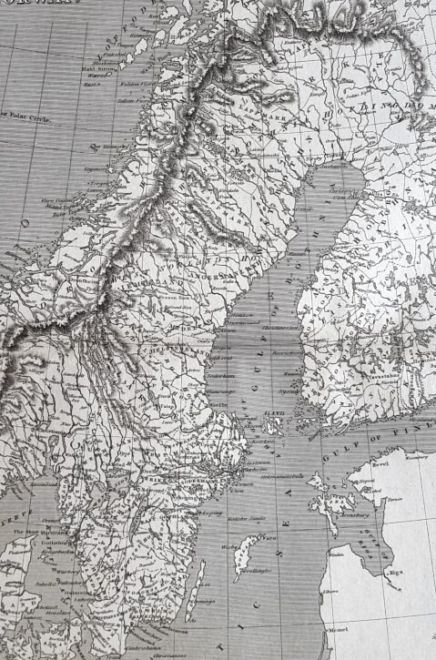 1810 DATED MAP SWEDEN NORWAY DENMARK JUTLAND HOFDINGDOME | eBay