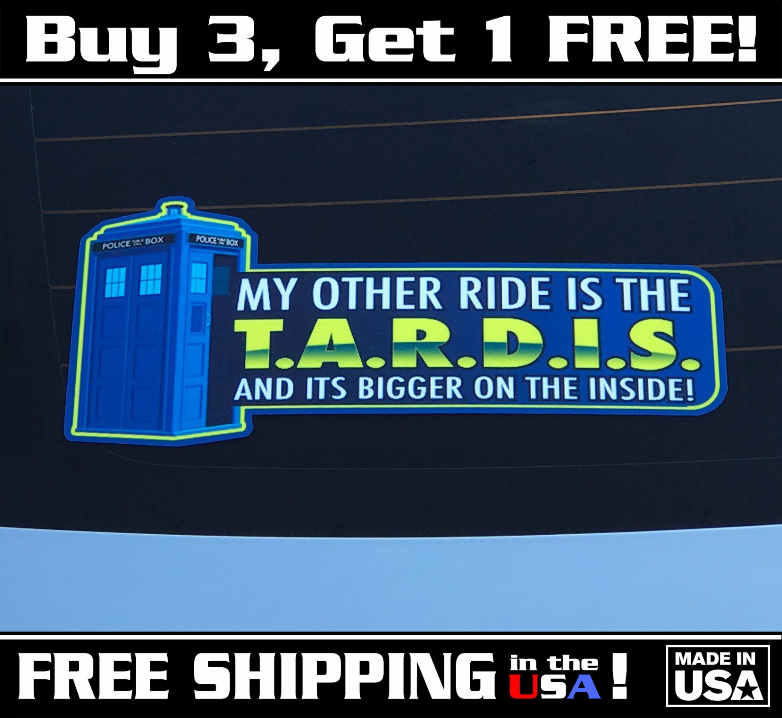 Doctor Who My Other Ride Is The TARDIS Bumper Sticker, Decal | eBay
