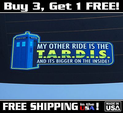 Doctor Who My Other Ride Is The TARDIS Bumper Sticker, Decal | eBay