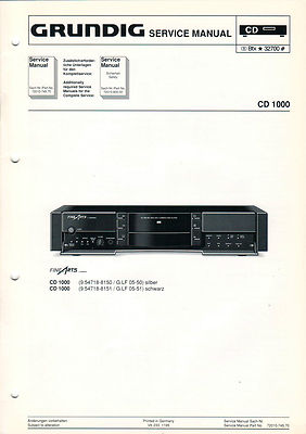 GRUNDIG - CD 1000 - Service Anleitung Manual - B2287 | eBay.de