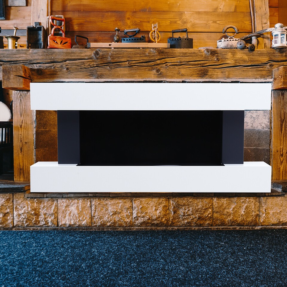 52inch Fireplace Suite Surround H Frame Electric Fire Wall Mounted LED ...