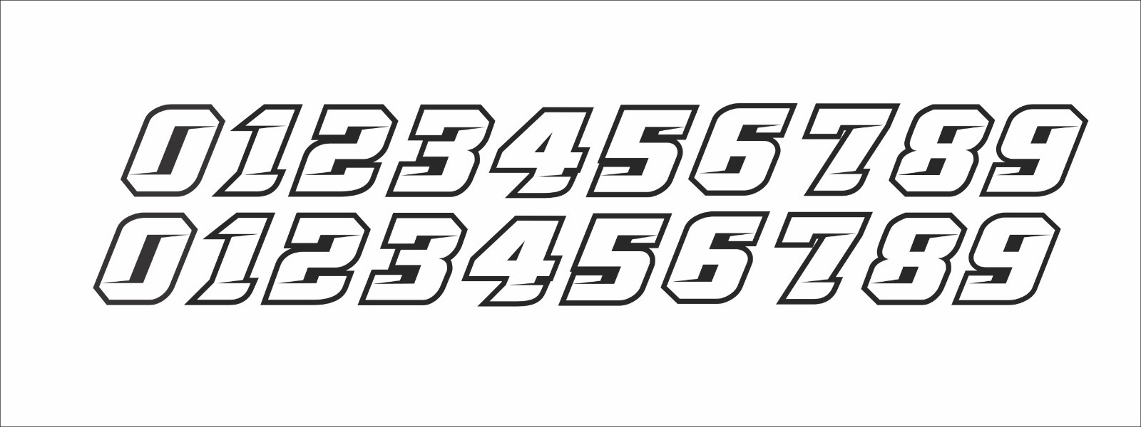 Hockey Football Lacrosse Baseball Helmet Slanted Thick Number Stickers ...