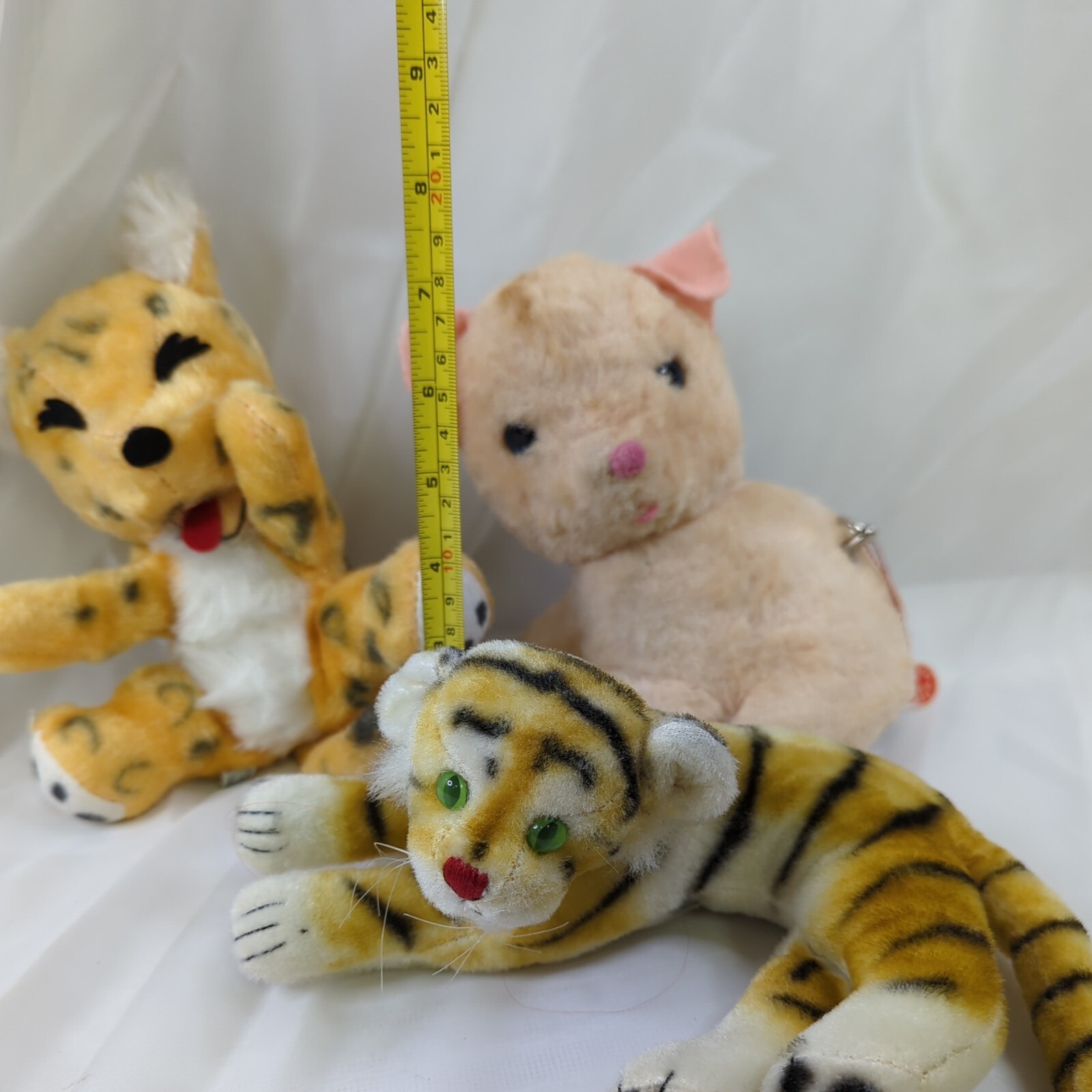 Lot 3 Vintage Plush Knickerbocker Kamar Dakin Tiger cat Kitten Music ...