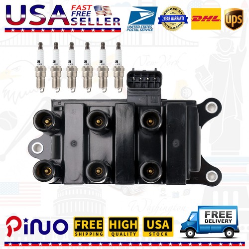 Ignition Coil & 6X Spark Plug For Ford F-150 Mustang Ranger Mercury ...