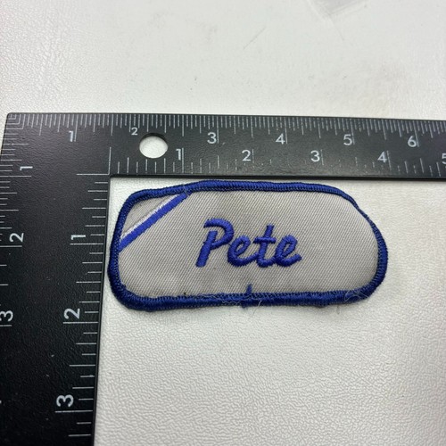 USED Recycled BLUE LETTER PETE NAME Patch For Uniform / Service ...