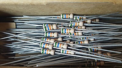 ( 100 Pcs ) Resistor Color Band, 56K Ohm, 5%, 1/4W, CR25, MEPCO ...