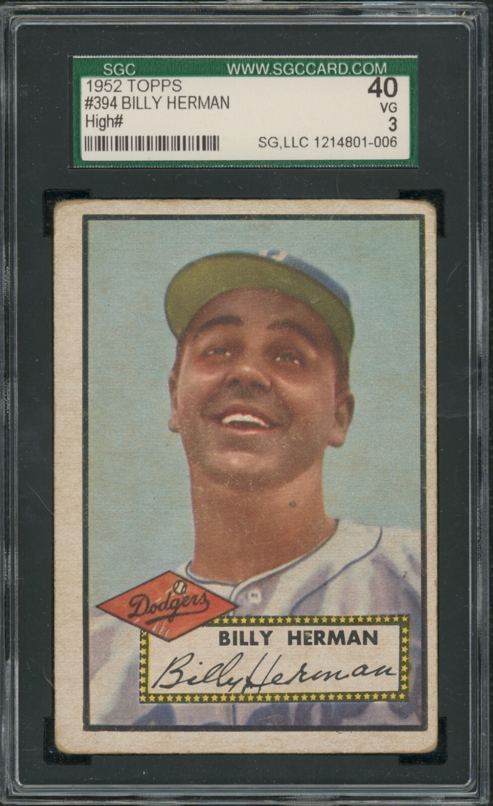 1952 Topps - High # #394 Billy Herman for sale online | eBay