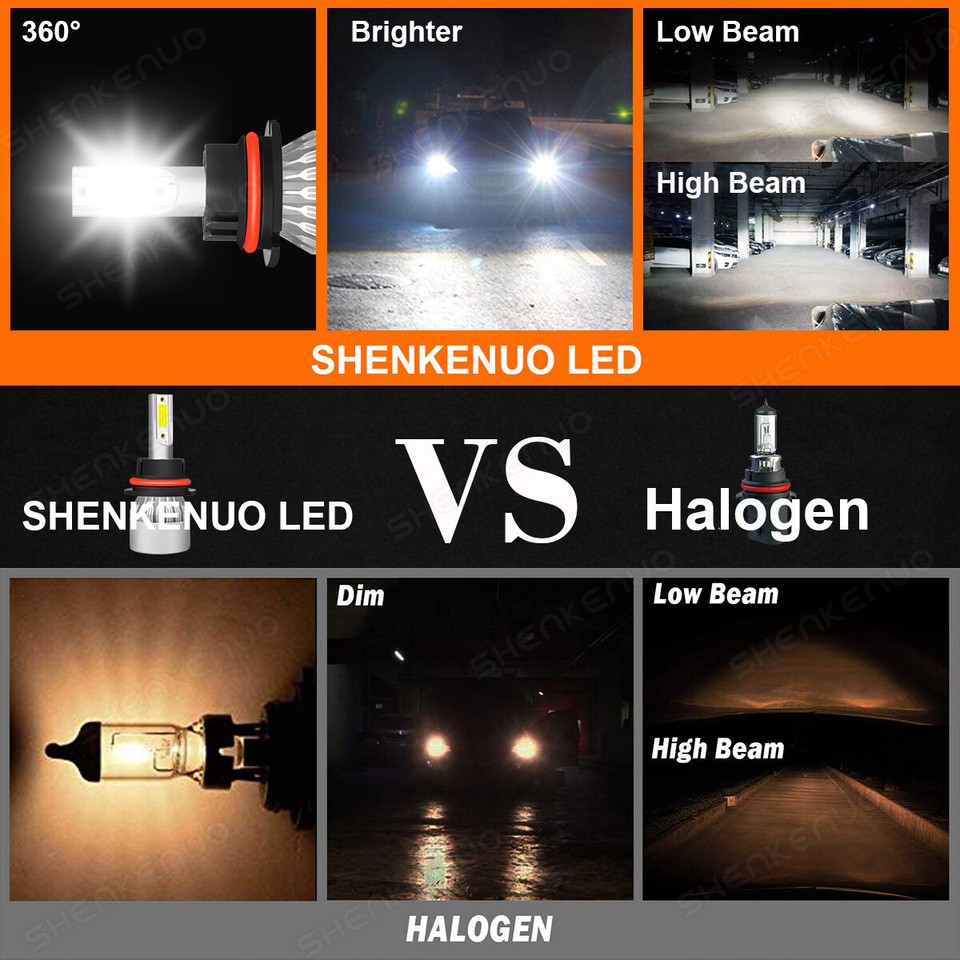 For Ford Mustang 1990-2004 9007 HB5 Plug&Play White LED Headlamp High ...