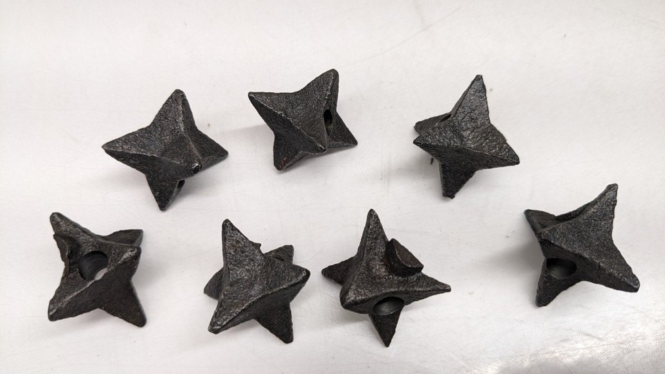 7 Antique CIVIL WAR Cast Iron Caltrop Point Spike Weapons | eBay