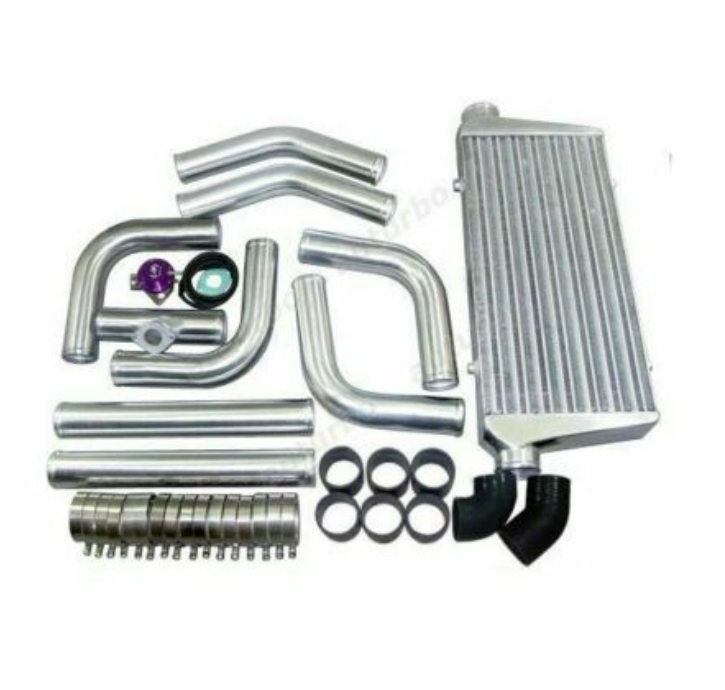 UNIVERSAL TURBO INTERCOOLER 600X300X76mm + 2.5" 63MM aluminium PIPING ...