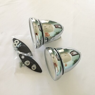 Bullet Exterior Mirrors - Street Rod, Sports Car, GT Racing - Chrome -1 ...