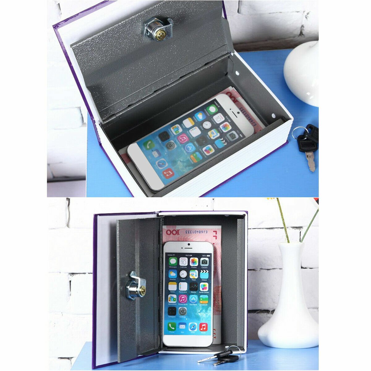 Secret Dictionary Book Safe Hidden Key Lock Security Money Cash Storage ...