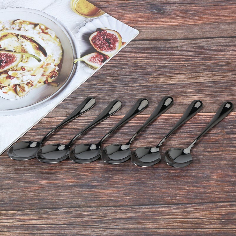 Black teaspoons teaspoons, stainless steel cake spoons, scoop for ...