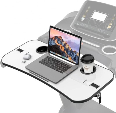 Treadmill Desk Tray W/ Cup Holders, Vents, & Laptop Stand For Tablets ...