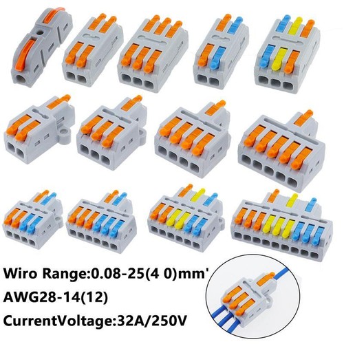 Wire Conductor Connectors Universal Compact Splicing Push in Terminal ...