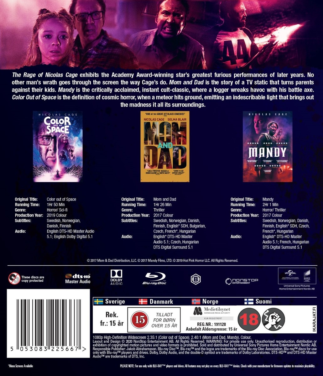 Nicolas Cage Rage Movie Cover Blu Ray