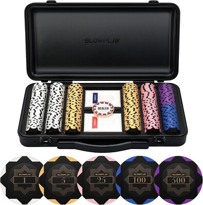 SLOWPLAY Nash 14 Gram Clay Poker Chips Set for Texas Hold’Em 300PCS | eBay