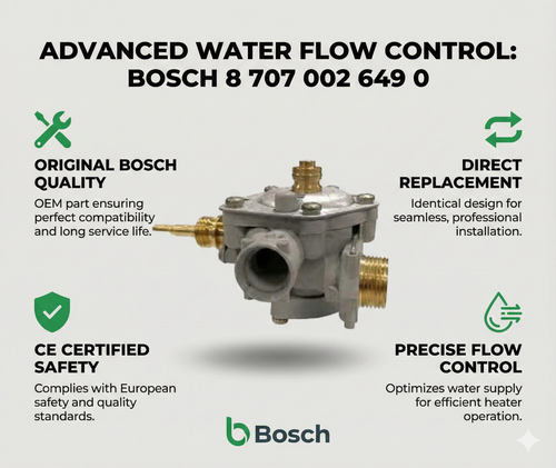 Robinet d'Eau Bosch Thermotechnik 8707002649 - Compatible Junkers WR400 ...