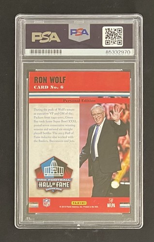 Ron Wolf Panini '15 Hall of Fame Card Autographed Slabbed PSA/DNA HOF ...