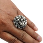 Antique Artisan Adjustable Ring Size 10 925 Solid Sterling Silver Band ...