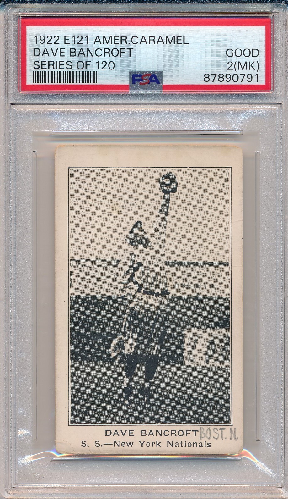 1922 E121 AMER. CARAMEL - DAVE BANCROFT - PSA 2(MK) GD (SVSC) FRESHLY GRADED! | eBay