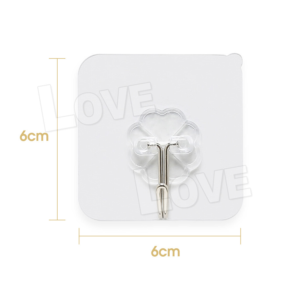 Clear Seamless Removable Adhesive Hooks Strong Stick Wall Hook Kitchen ...