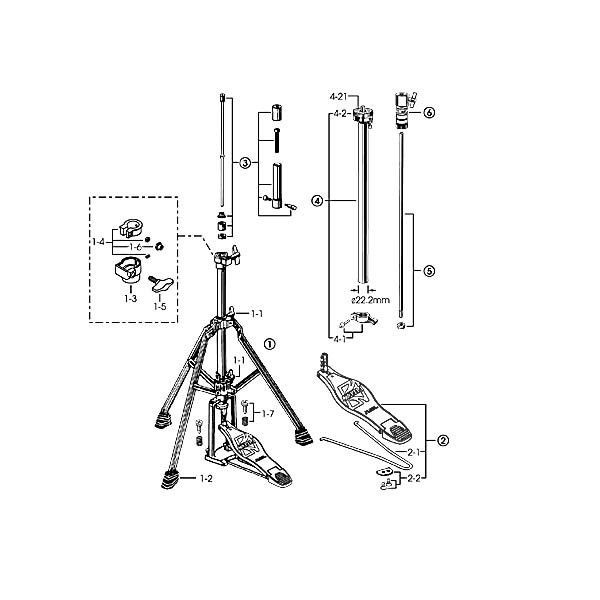 Tama hi hat upper pull rod for hi hat stand 7135 | eBay UK
