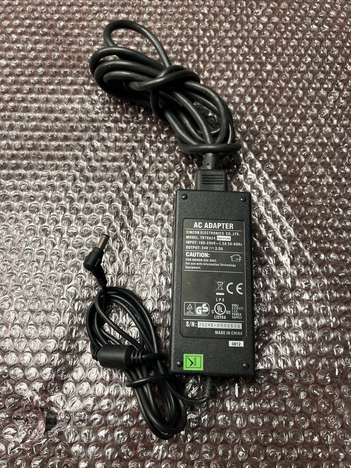 Cincon Electronics Tr70a24-01a03 AC Power Supply Charger Adapter - for ...