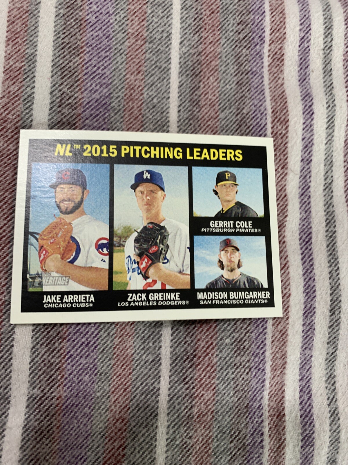 2016 Topps Heritage #236 Jake Arrieta Zack Greinke/Gerrit Cole/Madison ...