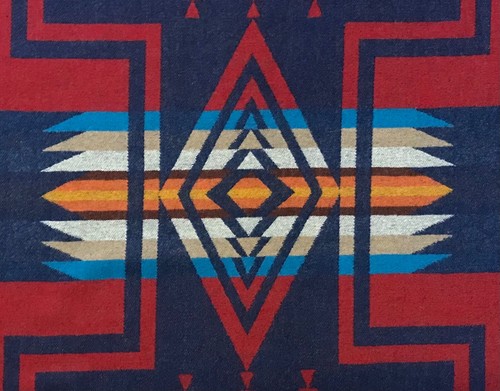 Pendleton Wool Fabric, 19” X 21.5”, "Harding" Nez Perce Design, Light ...