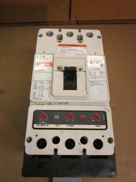 Cutler Hammer Hkd3400f Circuit Breaker Type KD 65k 3 Pole 400 Amp 600 ...