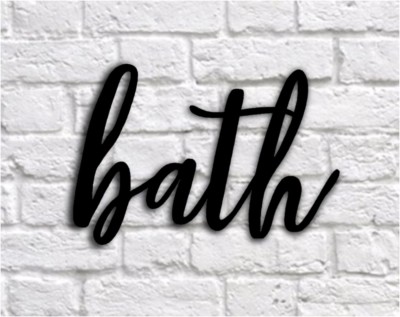 bath metal sign, Metal Wall Hanging bath word sign, Calligraphy Sign | eBay