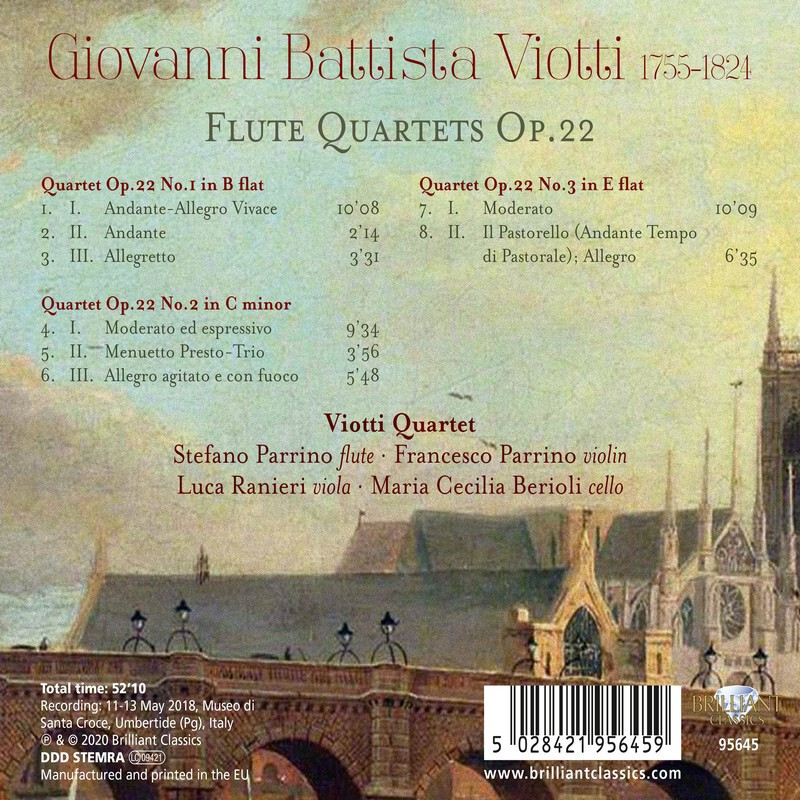 Giovanni Battista Viotti - Flute Quartets Op.22. Quartetto Viotti CD ...
