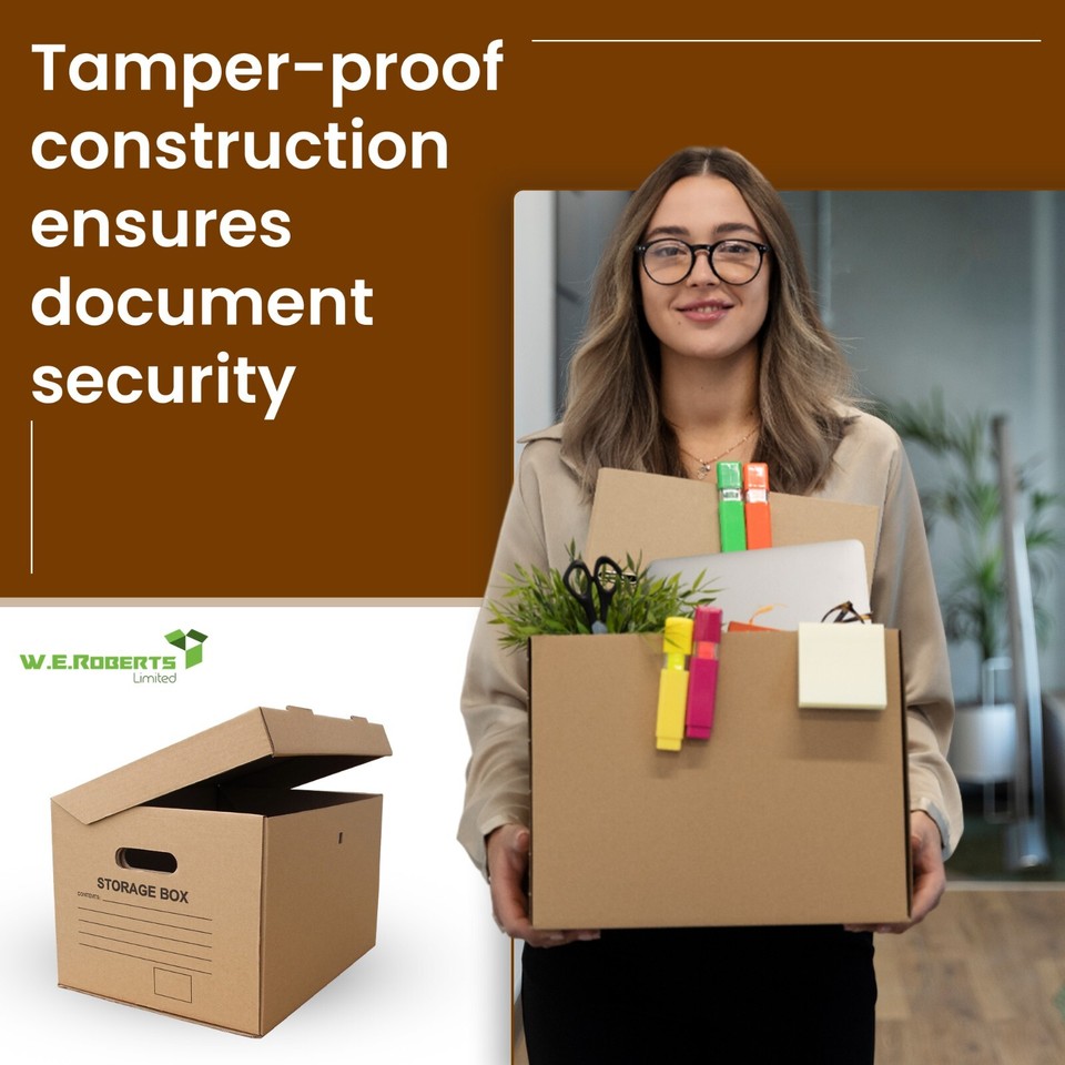 20 x A4 STRONG ARCHIVE BOXES INTEGRATED LID GENERAL STORAGE BOX MULTI ...