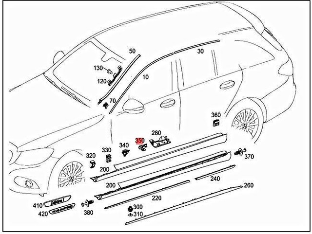 Genuine Mercedes-Benz Rocker Molding Clip 2059910071 OEM for sale ...