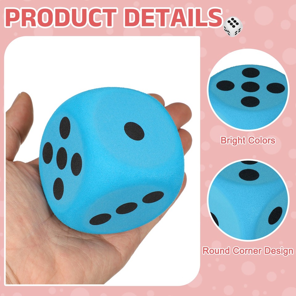 2Pcs Foam Dice, 6cm/2.36inch Six-Sided Dice Stress Ball (Blue) | eBay