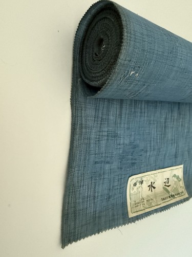 VINTAGE JAPANESE KIMONO CLOTH BOLT BLUE TSUMUGI FABRIC | eBay