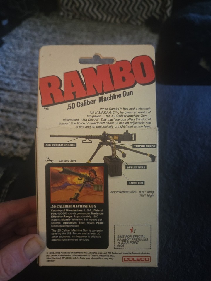 Coleco Rambo .50 Caliber Machine Gun Sure-Fire Ground Support 1985 | eBay