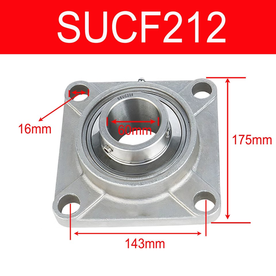 4 Bolt Flange Pillow Block Bearing Self Aligning Foot Housing 12mm-70mm ...