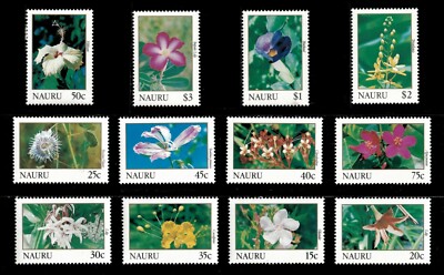 Nauru 1991 - Flowers, Lily, Hibiscus, Definitives - Set of 12v - 380-92 ...