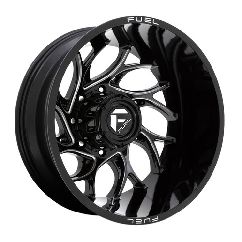FUEL D741 Runner Dually Rear 22X8.25 8X165.1 Offset -240 Black Milled ...