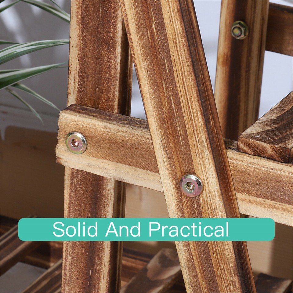 Multi-tiers Wood Plant Stand Corner Ladder Flower Rack Display Shelf In ...