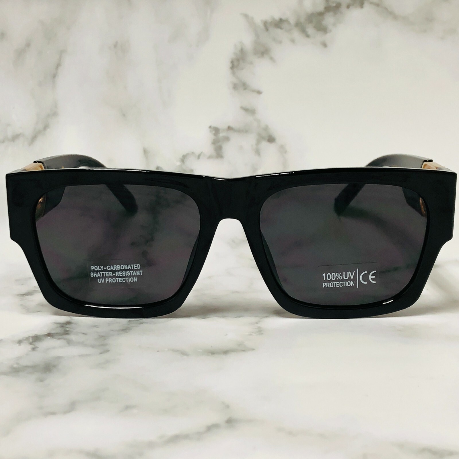 Sunglasses Men Black Lens Vintage Gold Lion Head Rapper Shades New ...